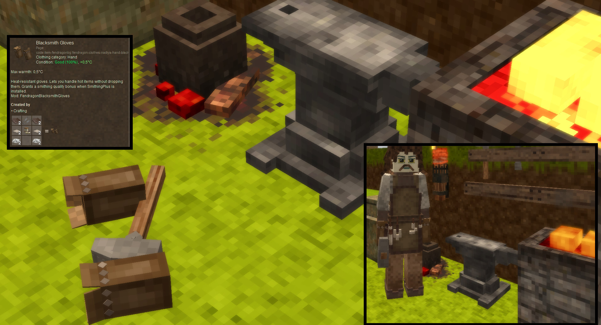 Fendragon Blacksmith Gloves - Vintage Story Mod DB