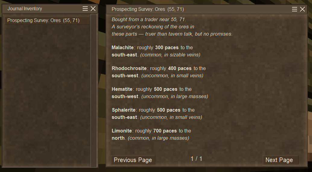 Prospector's Dispatch - Vintage Story Mod DB